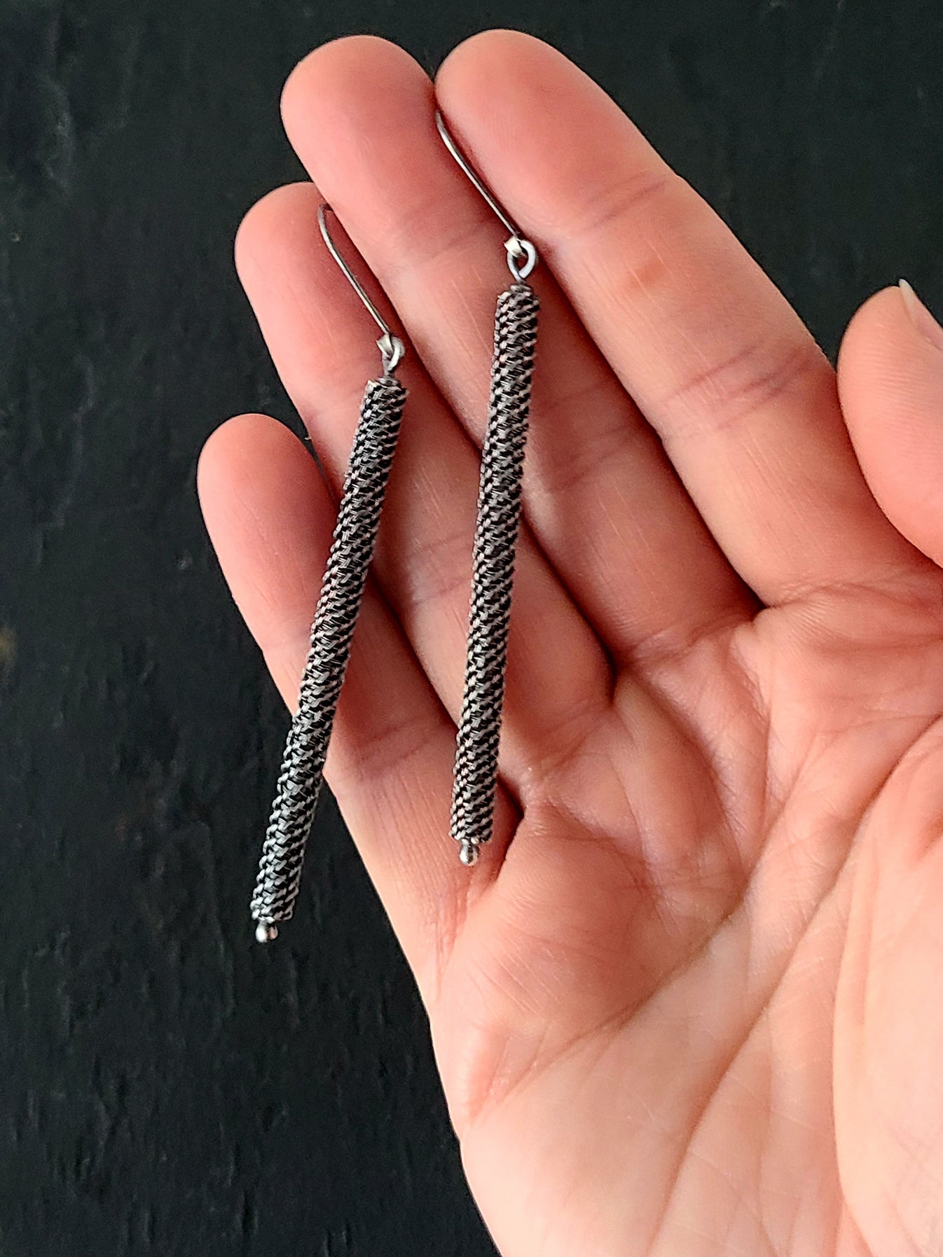 Column Earrings-Helix – Flying Crow Metalworks